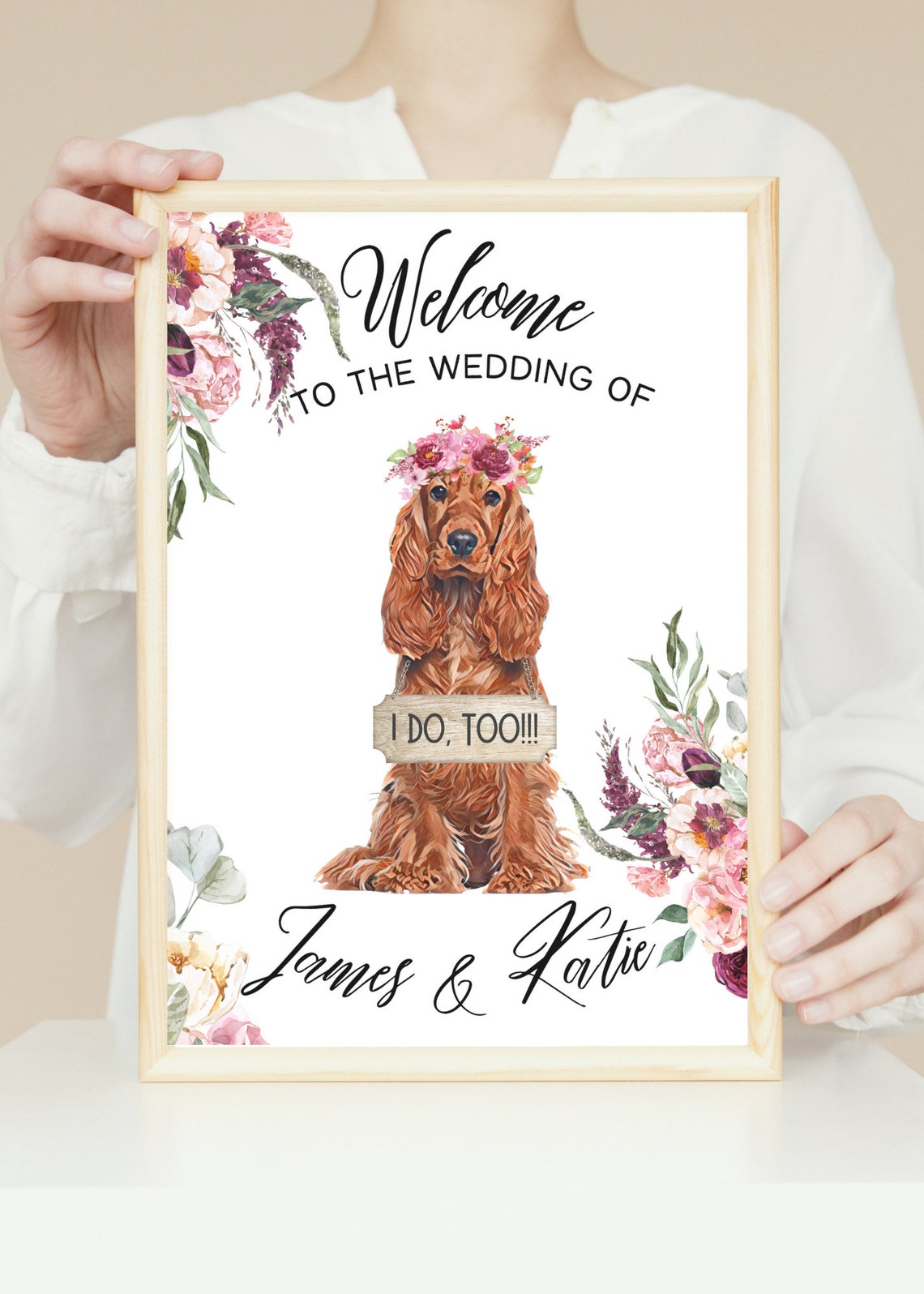 Dog Wedding Welcome Sign Wedding Dog Sign A4 Custom Dog - Etsy