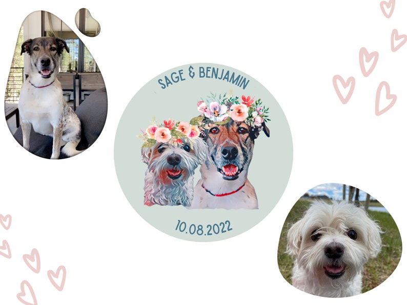 Custom Dog Stickers Personalized Dog Wedding Stickers Dog - Etsy