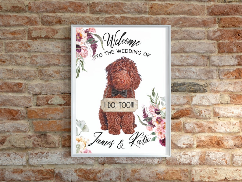 Dog Wedding Welcome Sign Wedding Dog Sign A4 Custom Dog - Etsy