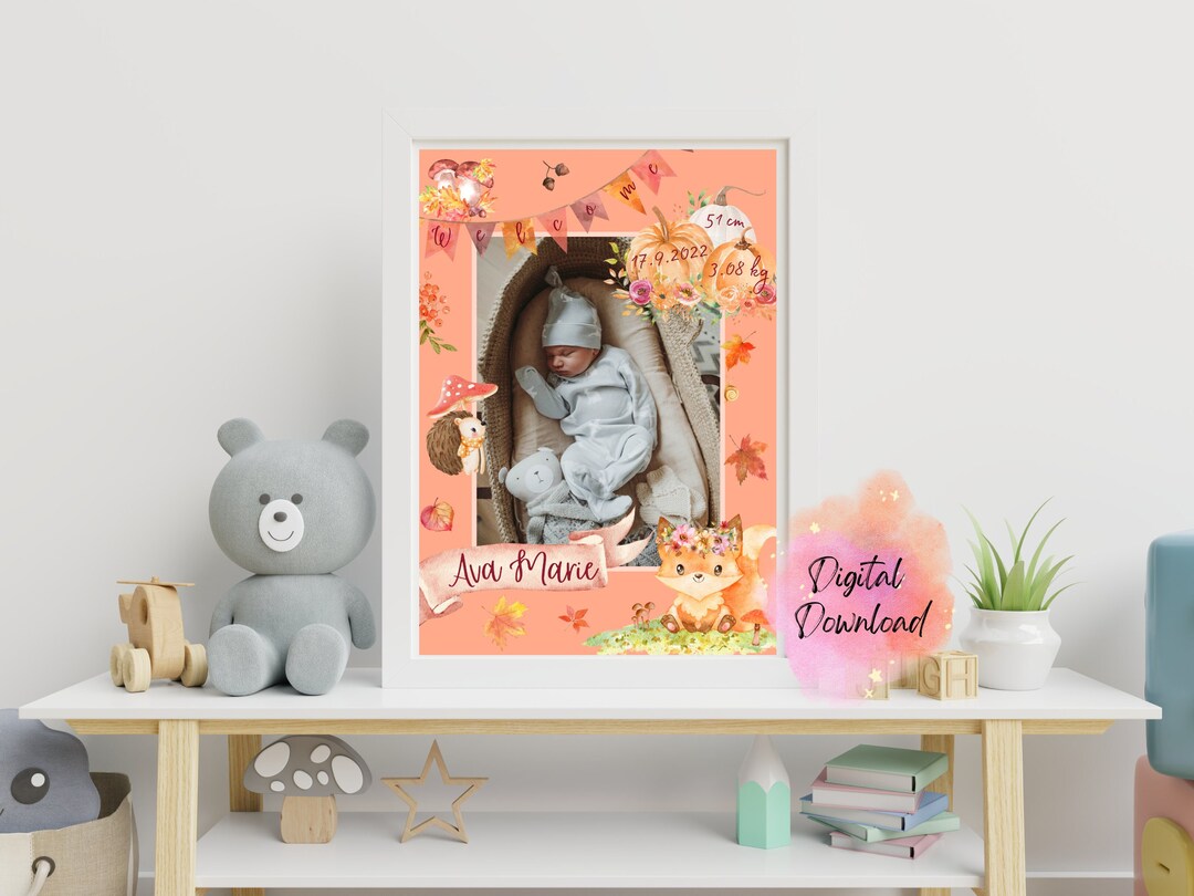 Printable Baby Birth Announcement | Photo Birth Card Download ...