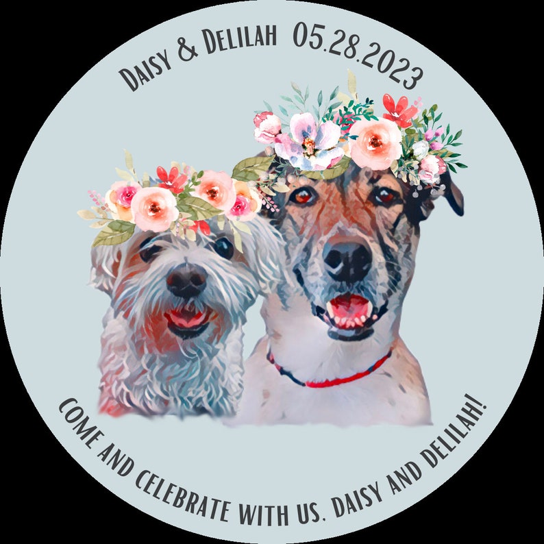 Custom Dog Stickers Personalized Dog Wedding Stickers Dog - Etsy