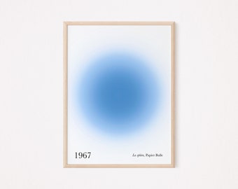 Blue Retro Poster - Etsy