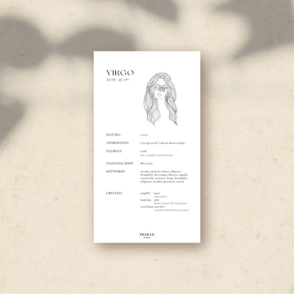 Virgo Sign Dashboard - Etsy