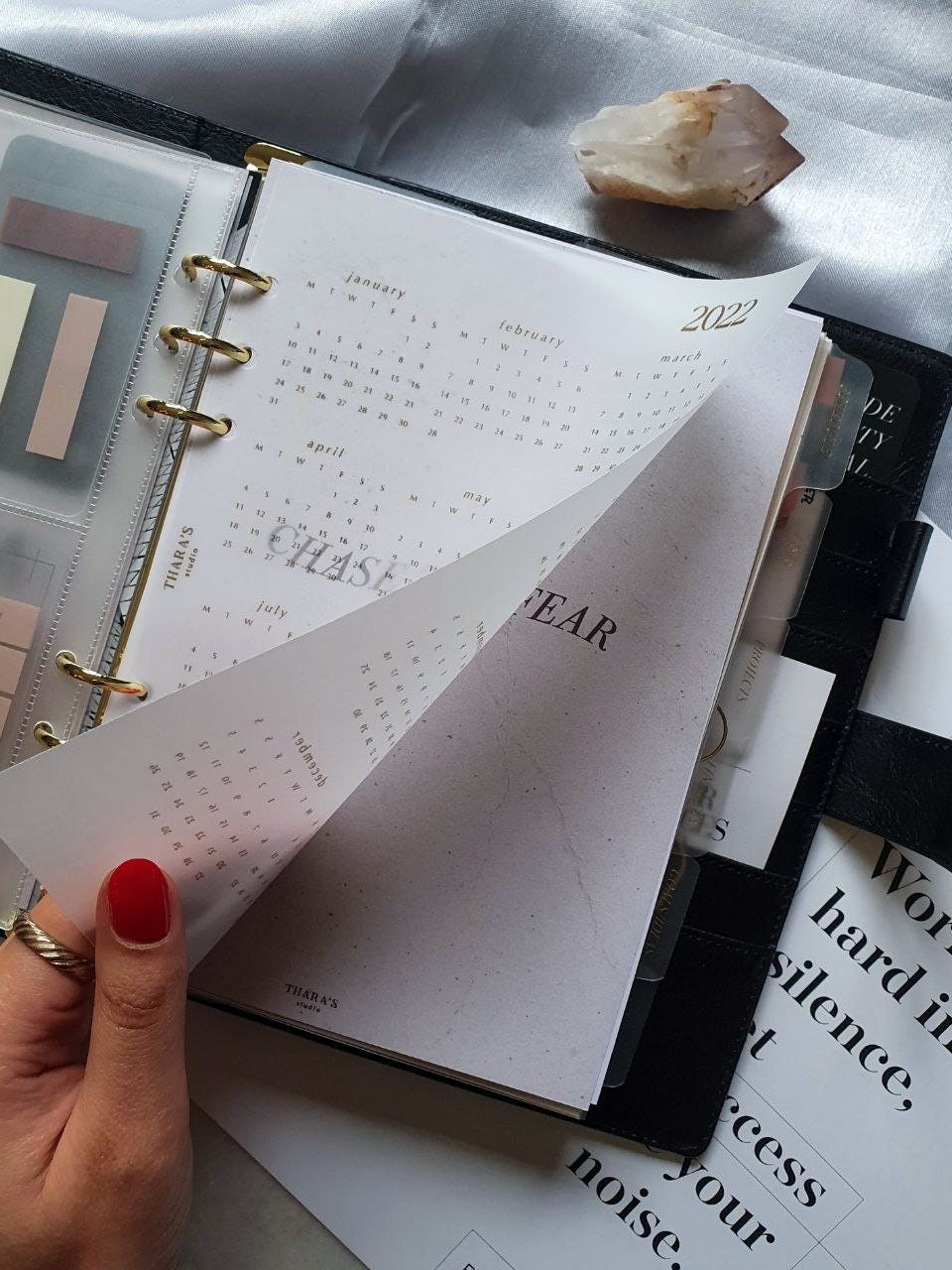 Chase the Fear Printable PDF Dashboard A5 Size Chic Classy - Etsy