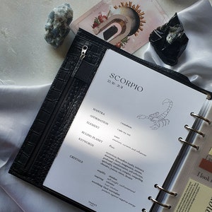 Scorpio Zodiac Sign Astrology Printable PDF Dashboard Happy Planner ...