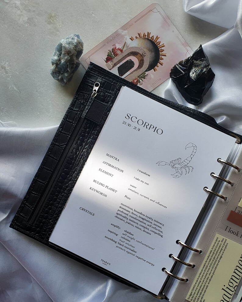 Scorpio Zodiac Sign Astrology Printable PDF Dashboard Happy Planner ...