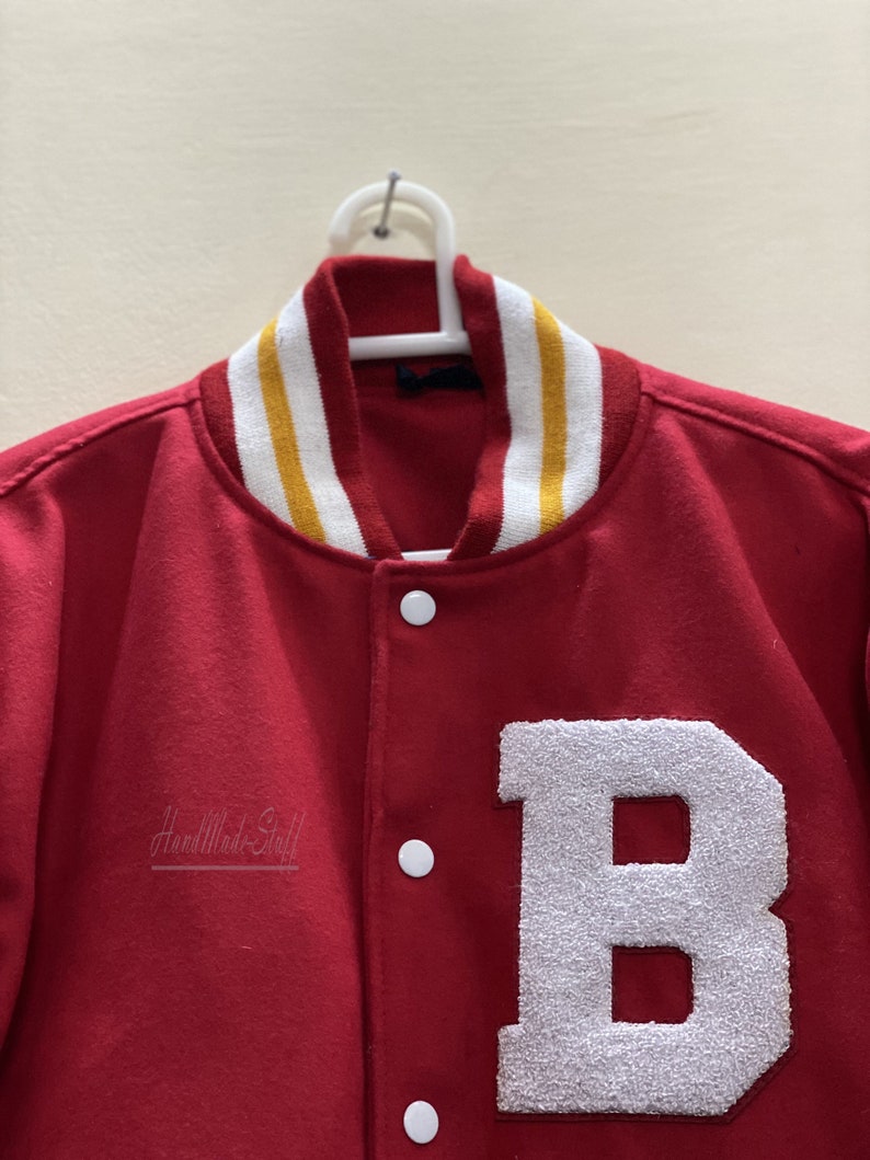 Custom Wool Varsity Jacket: Leather Sleeves, Letterman Style - Etsy