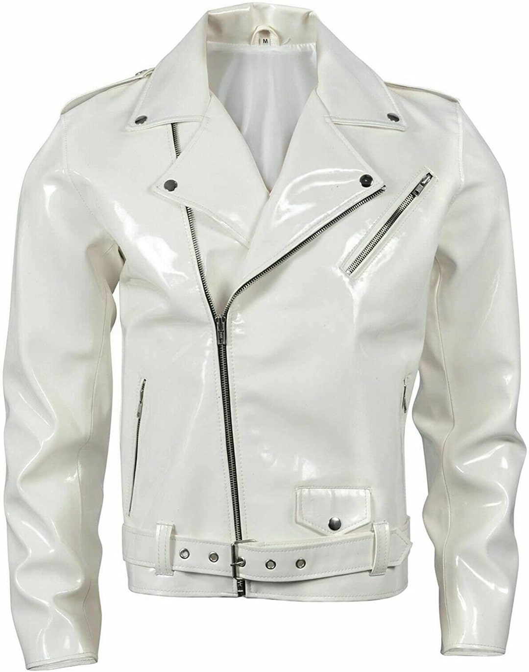 White PVC Vinyl Moto Jacket: Punk Rock EMO Gothic Style - Etsy