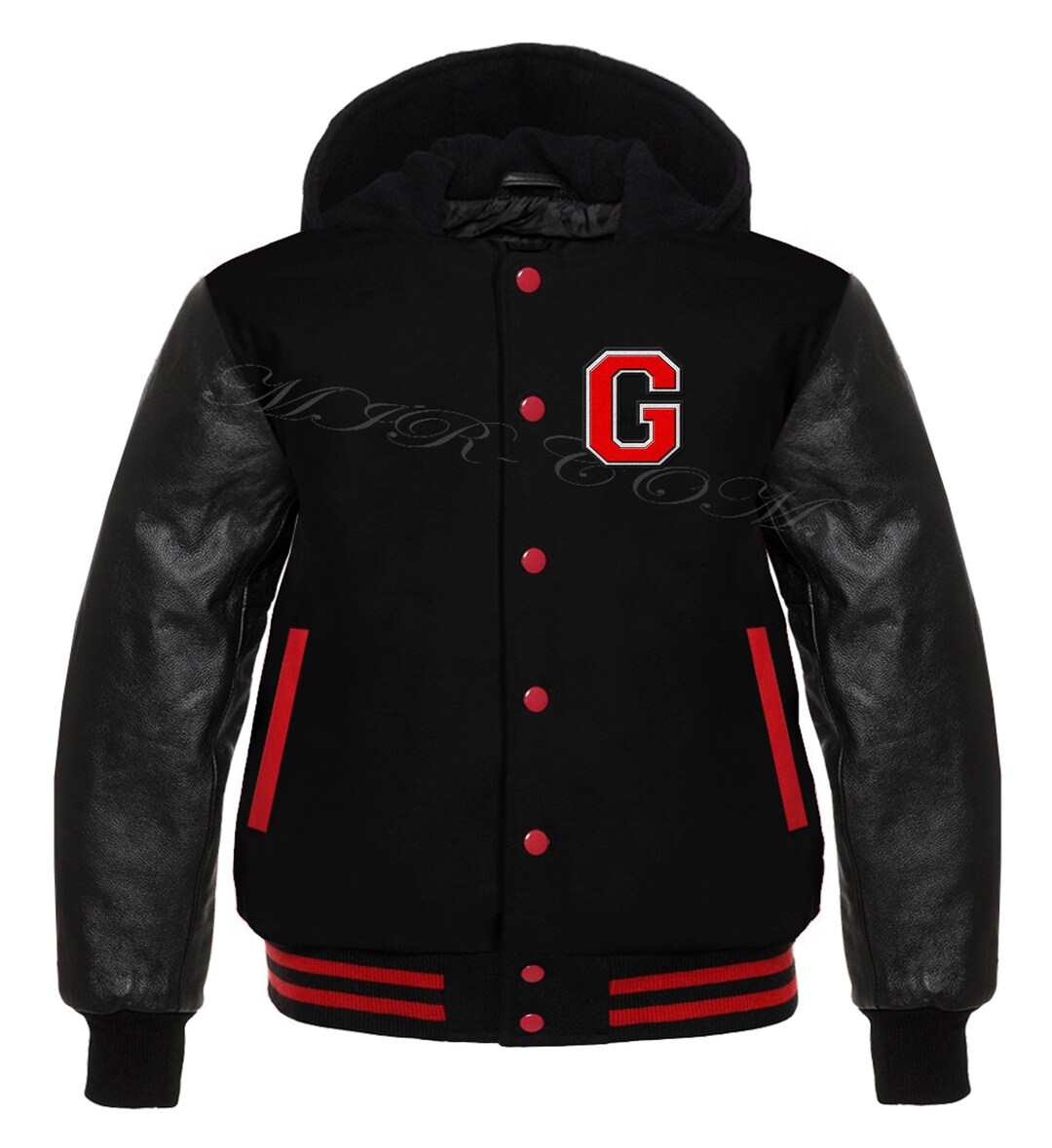 Custom Wool Varsity Jacket: Leather Sleeves, College Letterman Style - Etsy