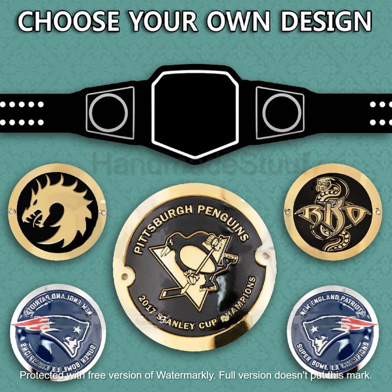 Custom Logo Wrestling Championship Belt: Brass Plates, Genuine Leather ...