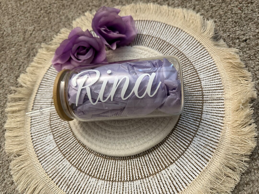 Personalized Glass Cup With Bamboo Lid & Straw 16 Oz Beer - Etsy