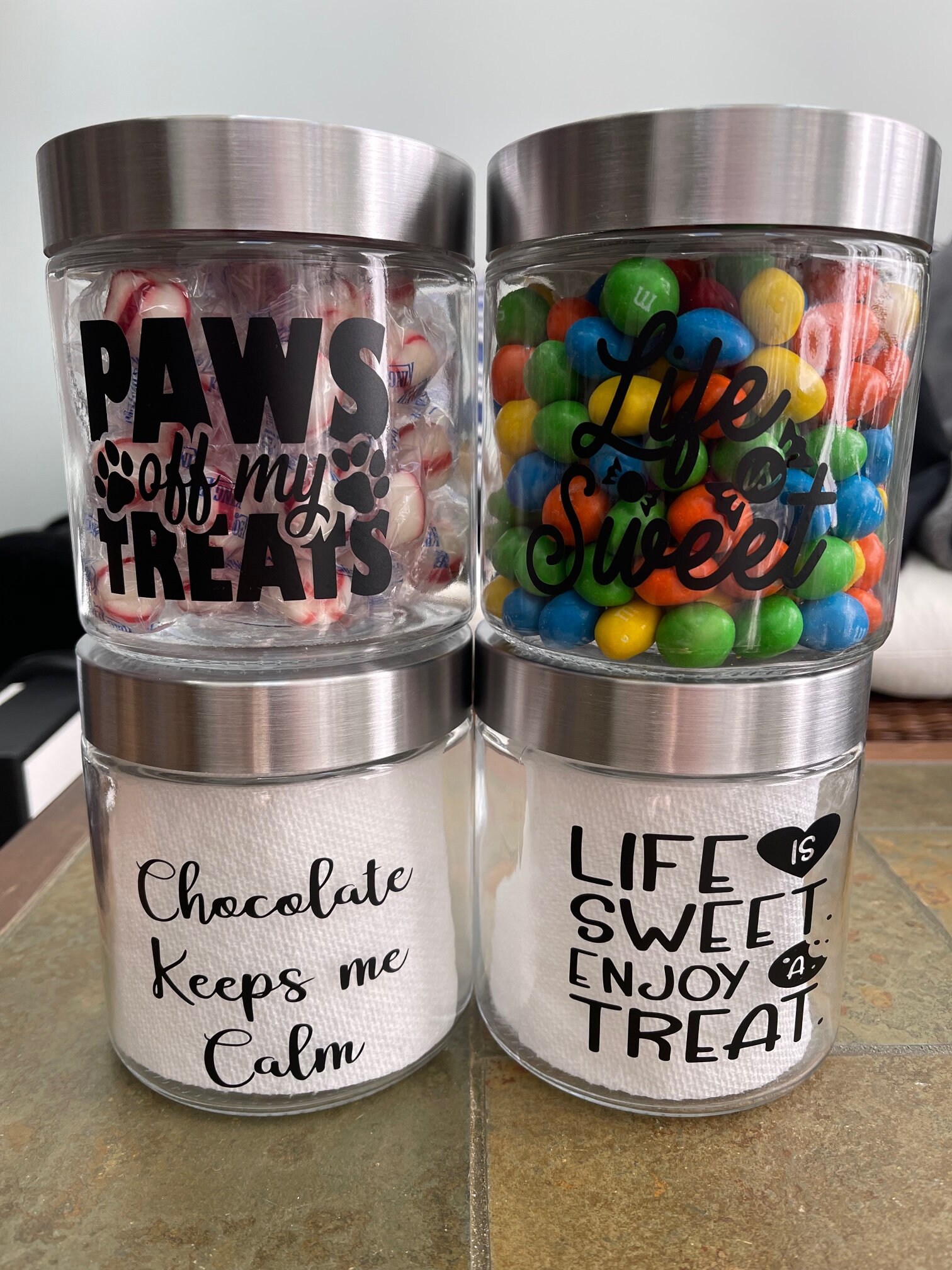 Customized Glass Candy Treat Goodie Jar Cute Funny Quotes Expressions ...