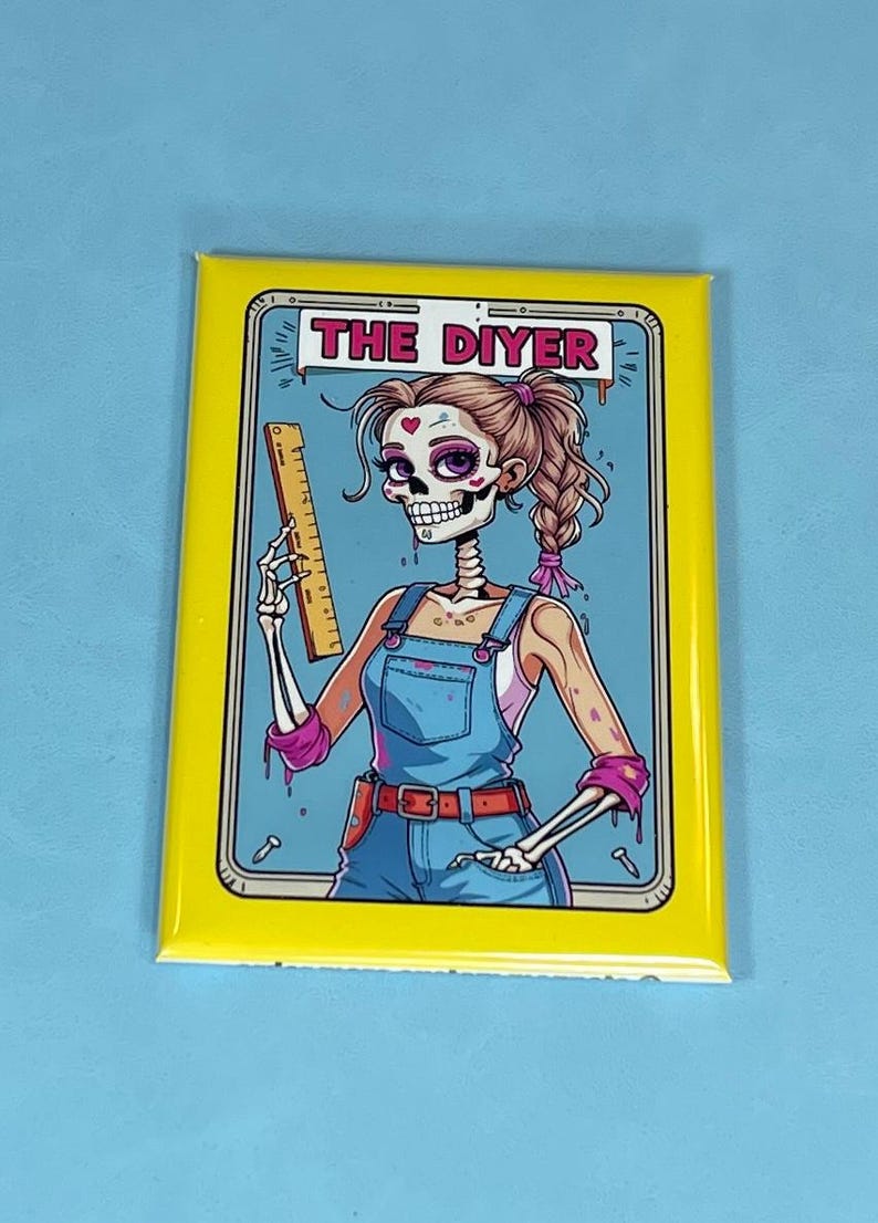 The Diyer Skeleton Rectangle Magnet – Handy Skull Fridge Decor ...