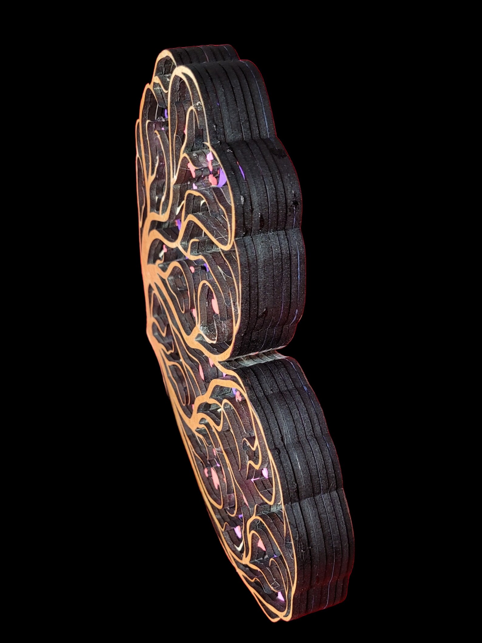 Sacred Geometry Heart 3-D Wood Art Living Room Art Heart Wall Art Laser ...