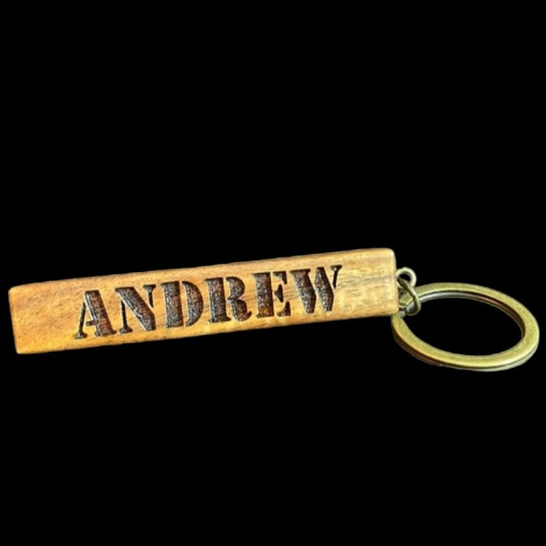 Wood Custom Name Keychain - Etsy