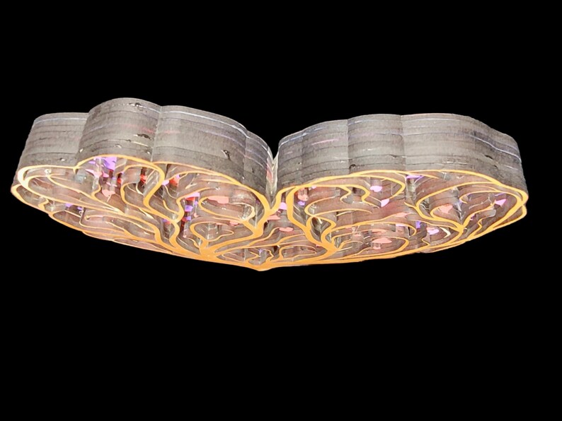 Sacred Geometry Heart 3-D Wood Art Living Room Art Heart Wall Art Laser ...