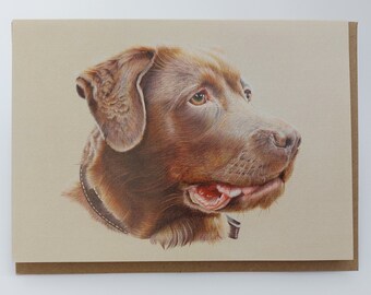 Chocolate Labrador Greetings Card Blank High Quality Printed - Etsy UK