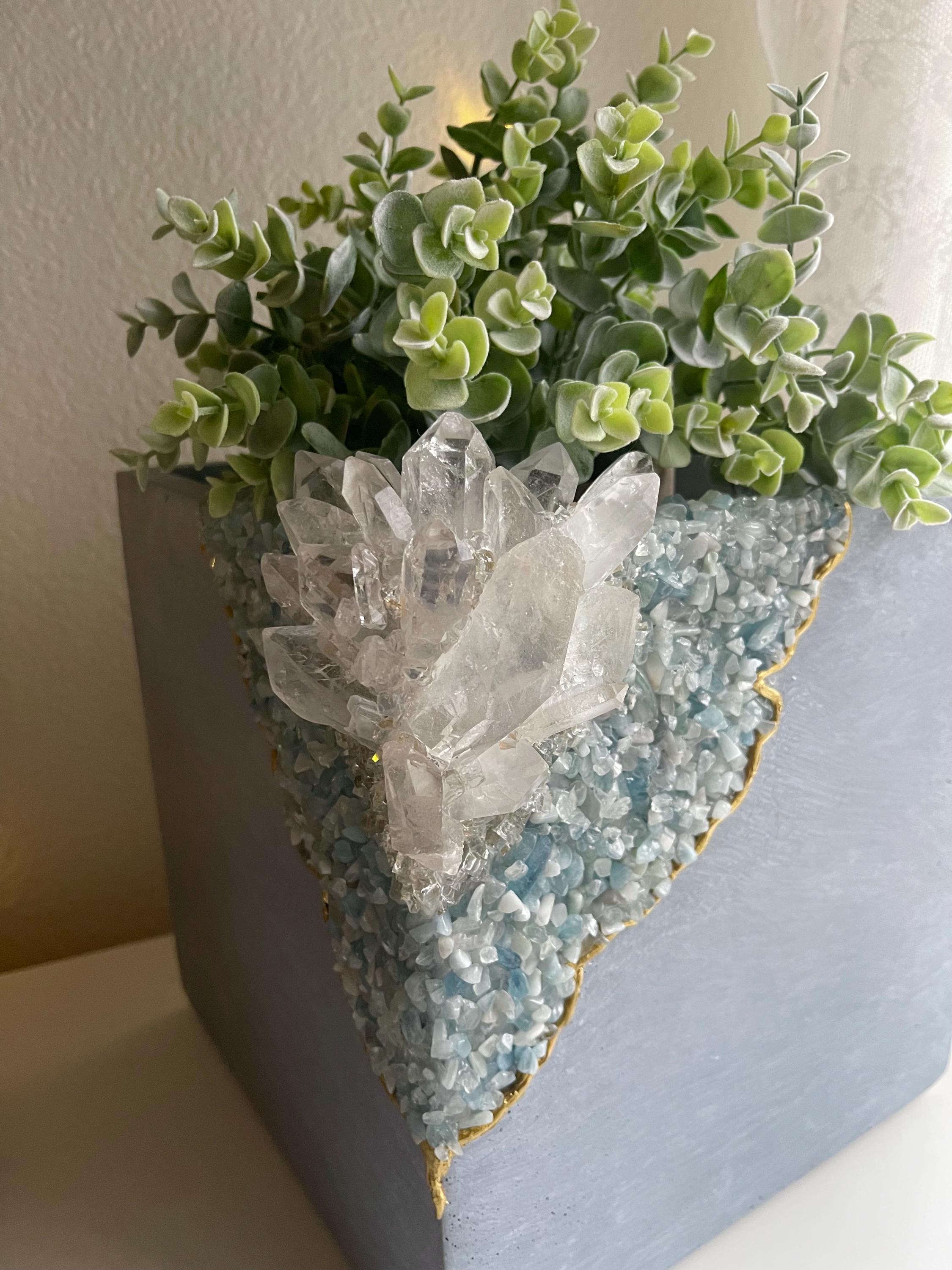 10" Square Crystal Planter Pot - Etsy
