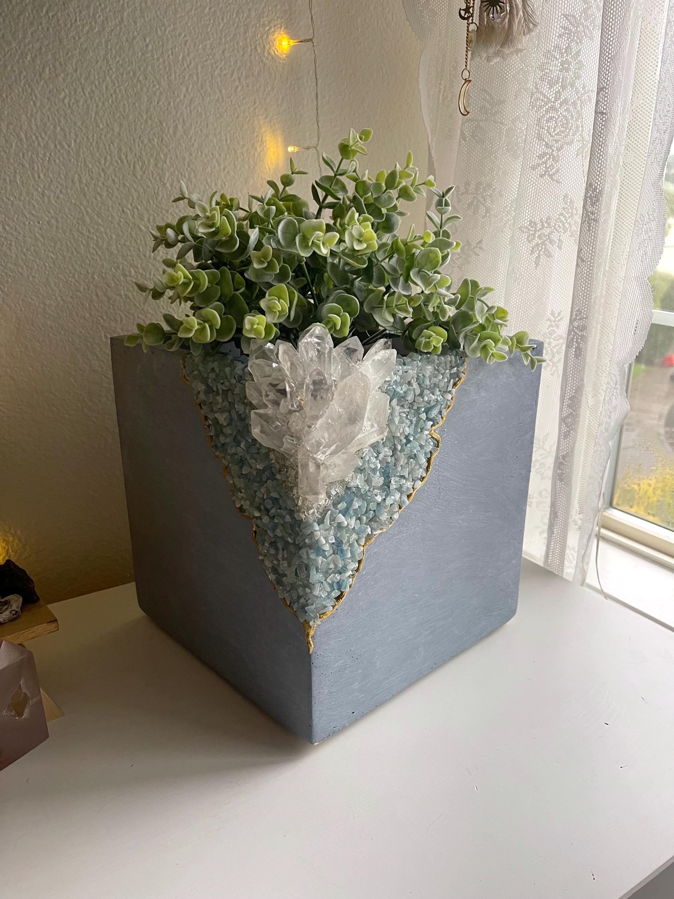 10" Square Crystal Planter Pot - Etsy