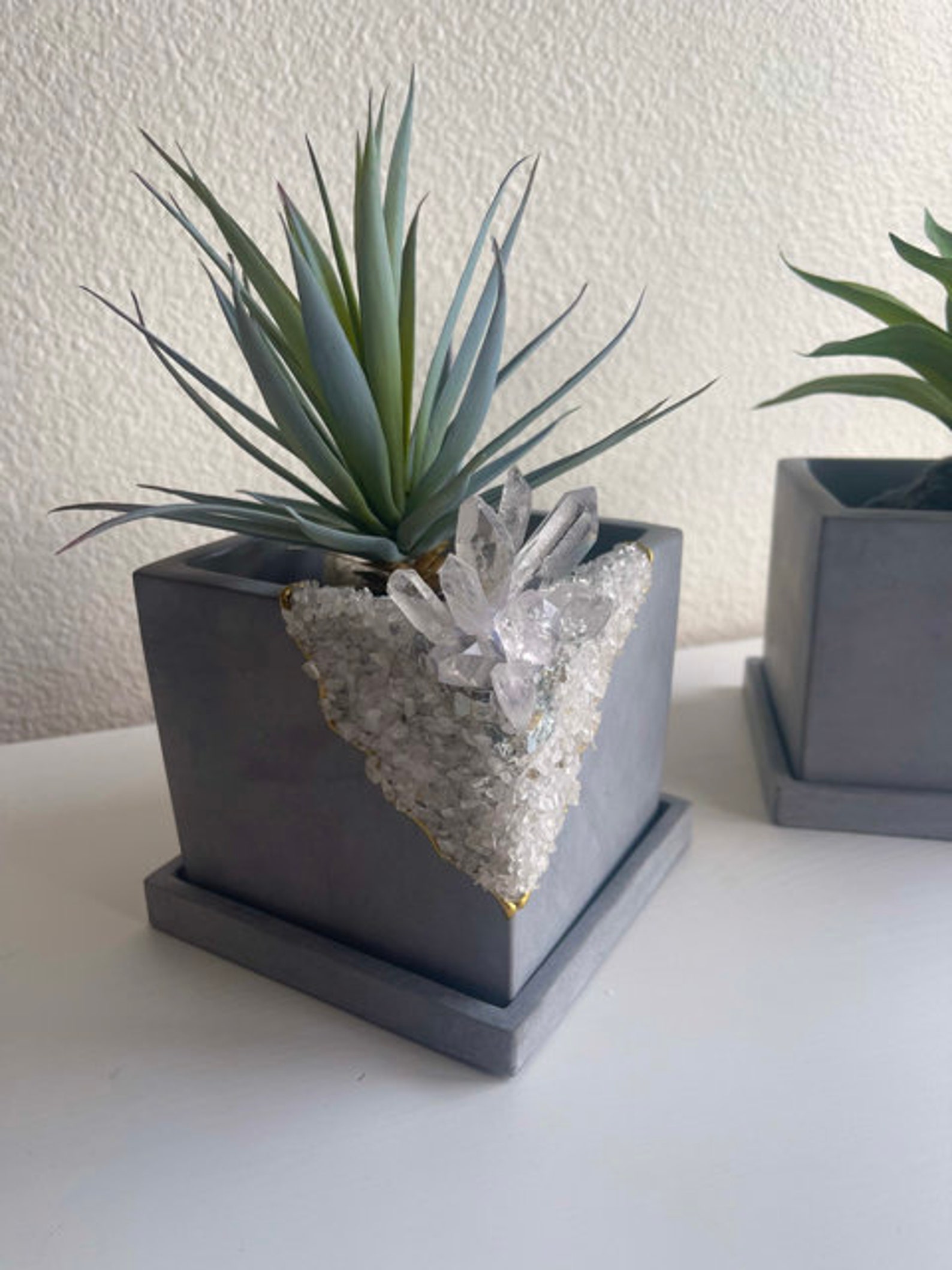 Square Crystal Planter Pots - Etsy