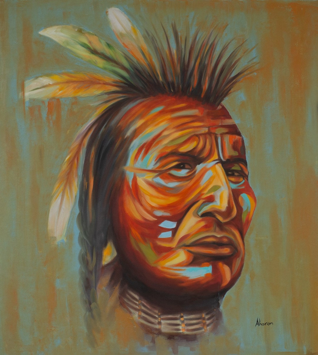 Original Painting of Native American , Art Native ,wall Art Decor ...