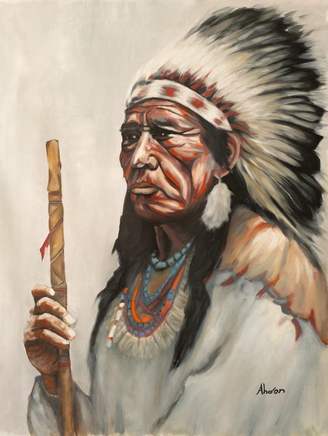 Original Painting of Native American , Art Native ,wall Art Decor ...