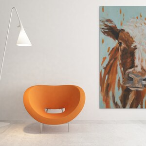 Original Cow Painting by Aharon Vaknin Art, Colourful Animal ,farmhouse ...