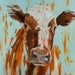 Original Cow Painting by Aharon Vaknin Art, Colourful Animal ,farmhouse ...