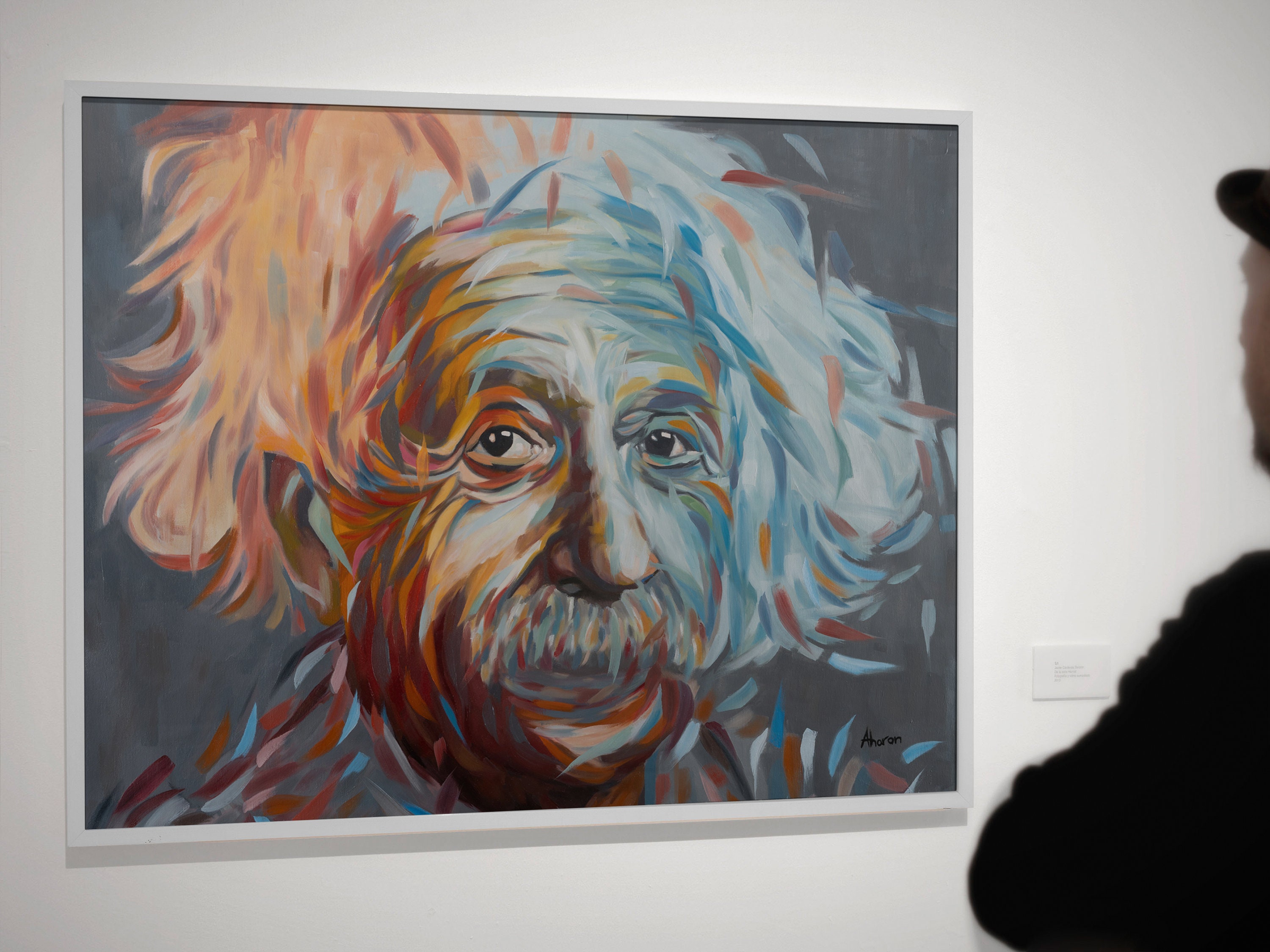 Original Oil Painting Albert Einstein, Painted by Artist Aharon Vaknin ...