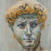 Original Painting a Astatue of David , Art Portrait ,wall Art Decor ...