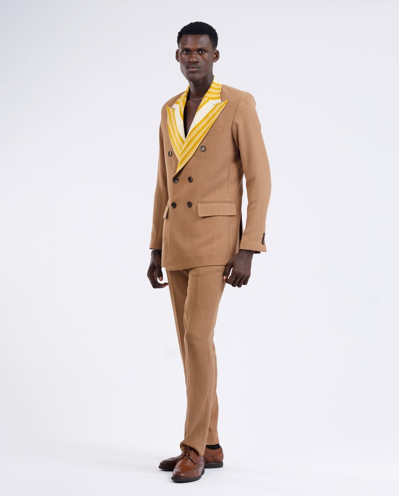Bespoke Mens Double Breasted Suit With Kente Lapel Inserts - Etsy