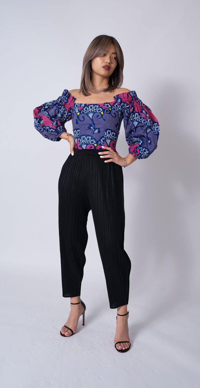 African Print Off Shoulder Crop Top Etsy