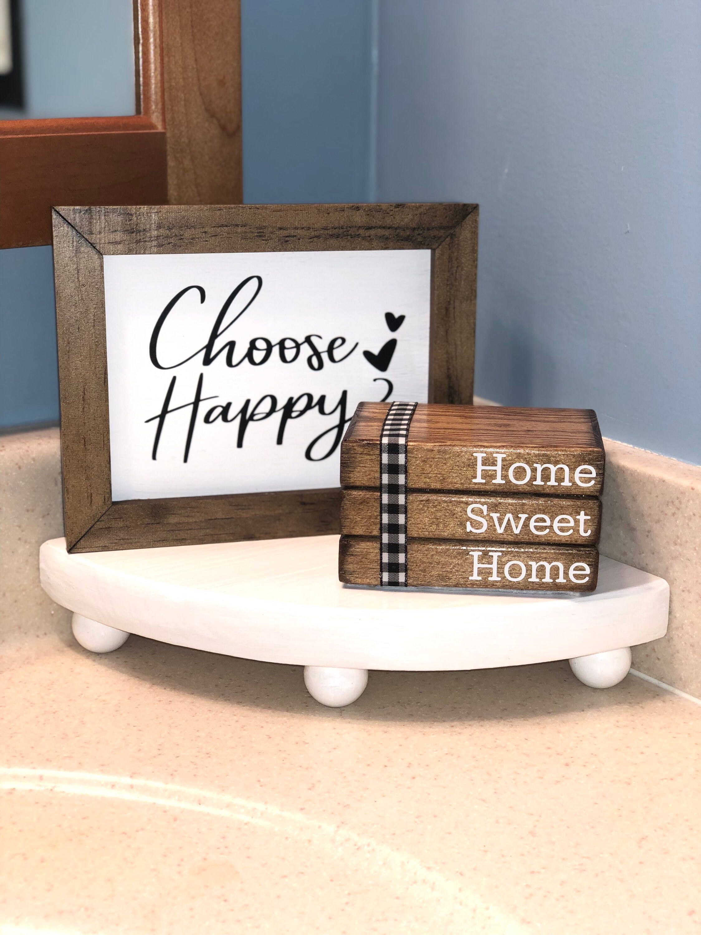 Corner Wood Stand, Wood Display, Countertop Stand, Small Tray, Vanity ...