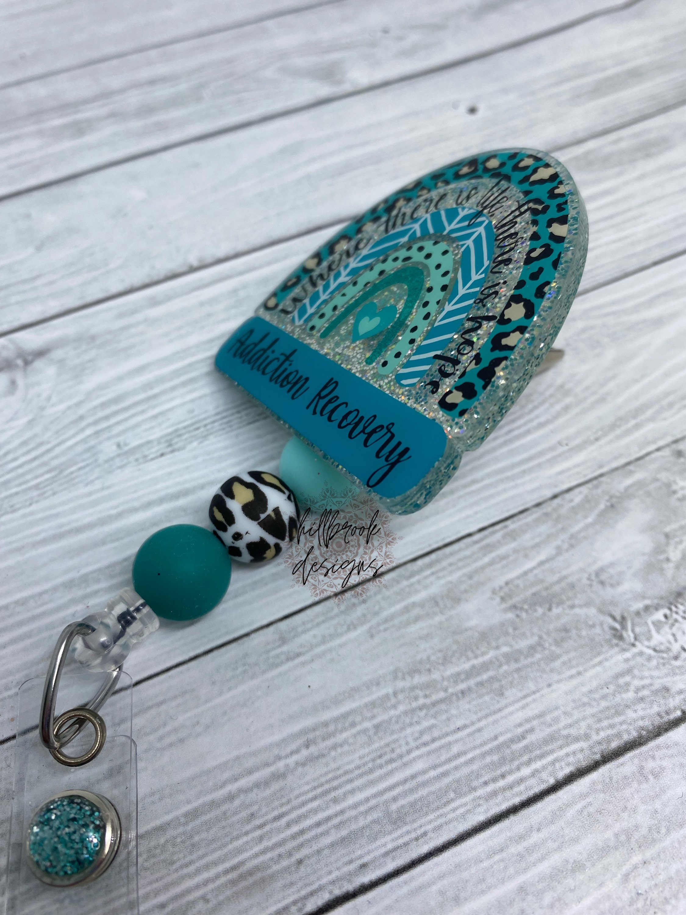 Addiction Recovery Rainbow Beaded Badge Reel Recovery Coach - Etsy