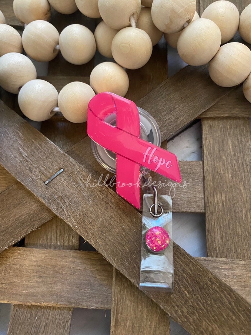 Breast Cancer Awareness Ribbon Badge Reel Mammography Badge - Etsy