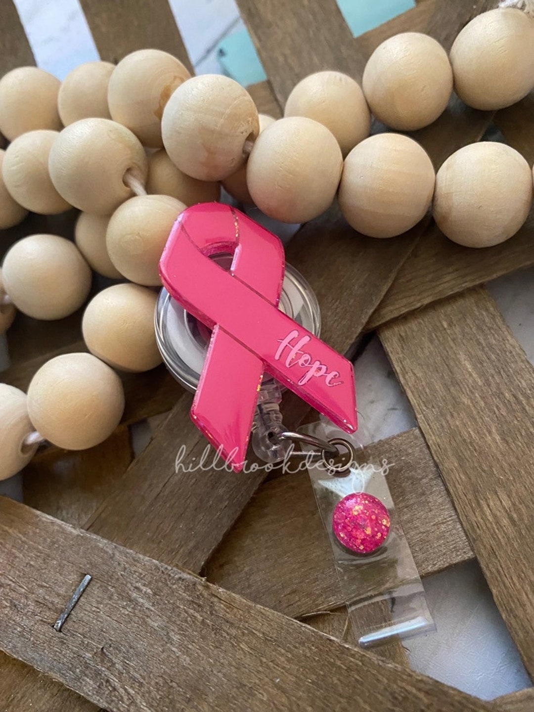 Breast Cancer Awareness Ribbon Badge Reel ; Mammography Badge Reel - Etsy