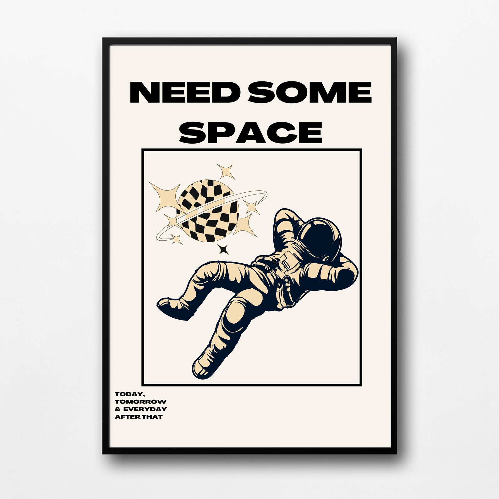 Need Some Space Retro Quote Wall Print Digital Download - Etsy