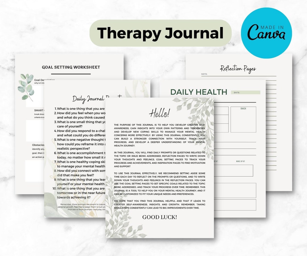Simple Mental Health Printable, Self Care Journal, Anxiety and Cbt ...