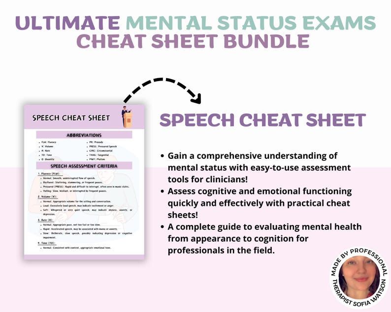 Mental Status Exams, MSE Cheat Sheet, Mental Health Form, Therapy Cheat ...