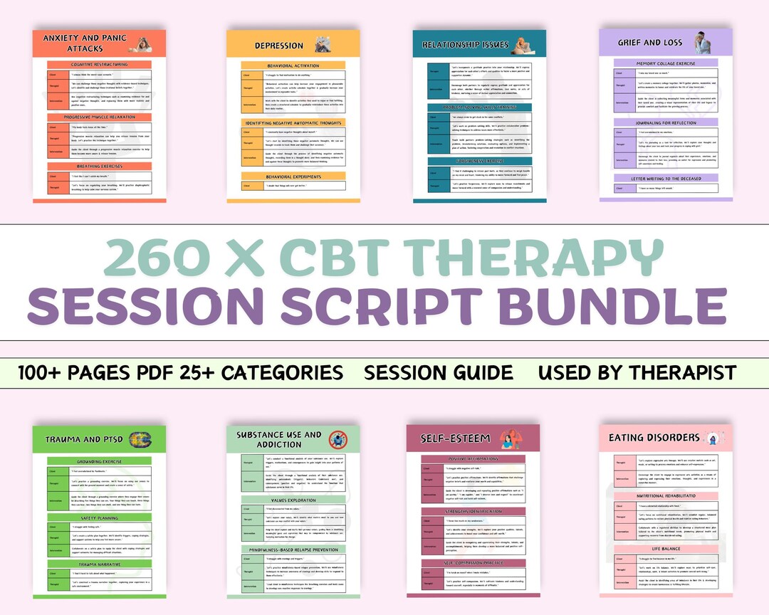 CBT Therapy Session Scripts - 260 Therapy Scripts for Anxiety, Trauma ...