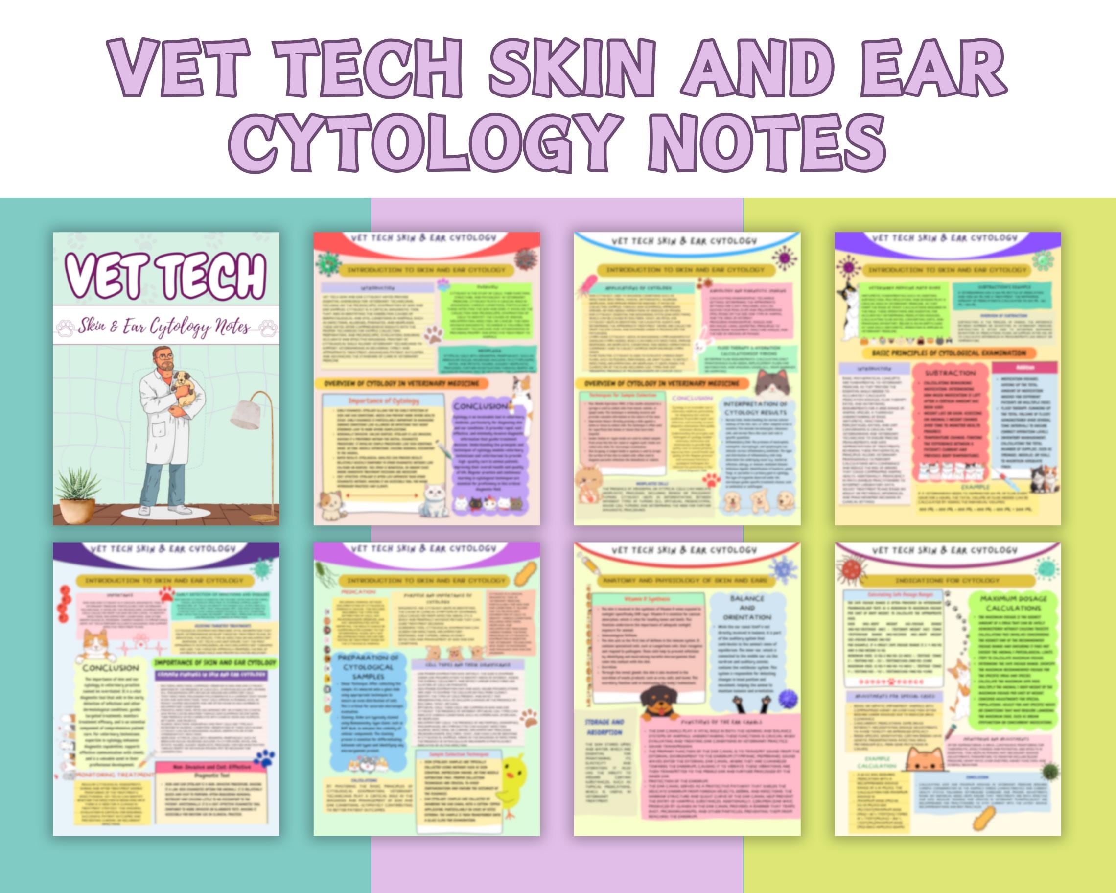 Vet Tech Study Guide Bundle: Veterinary Notes, Vet Med Student (digital ...
