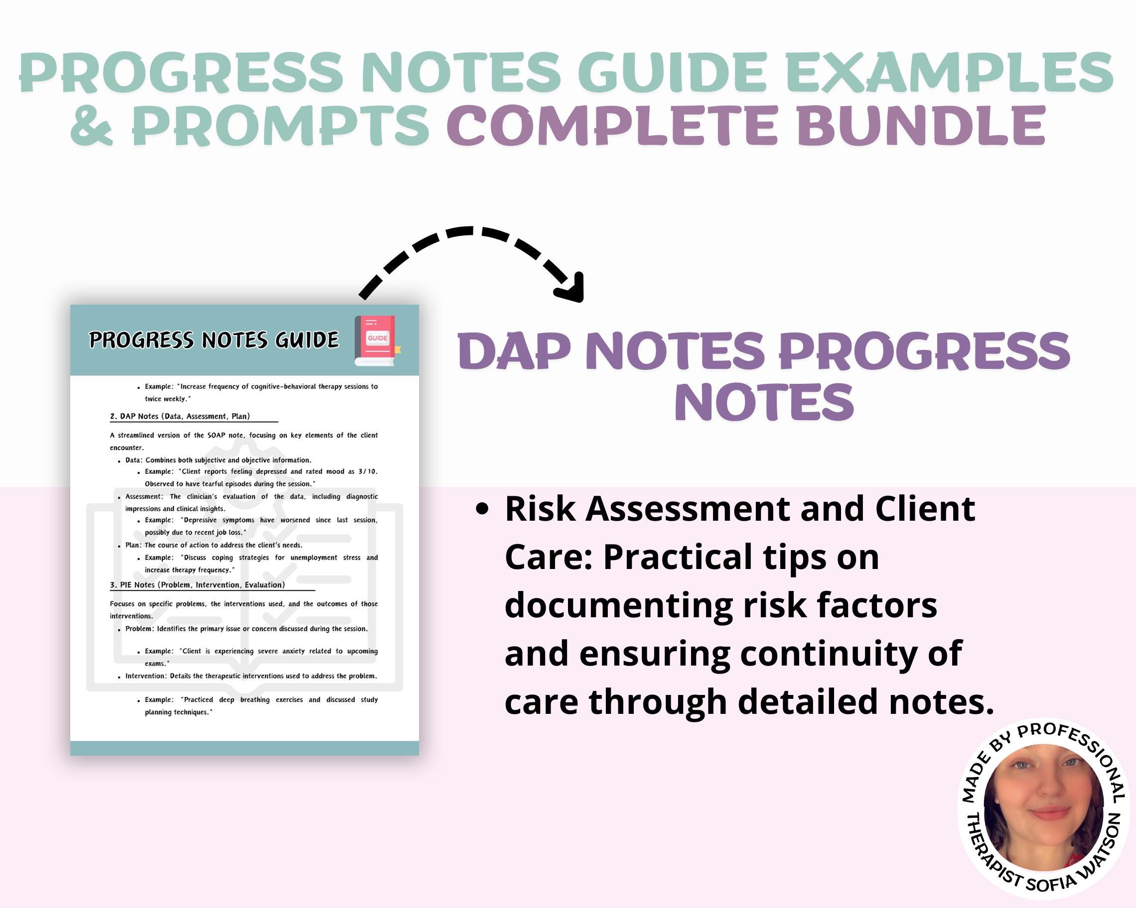 Therapist Progress Notes Guide: Examples & Prompts (PDF) - Etsy