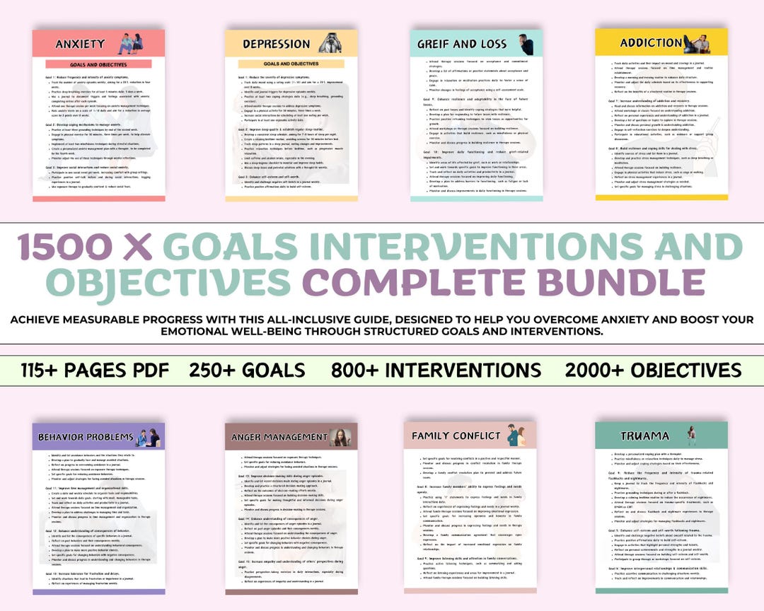 Therapy Goals & Interventions Bundle: Measurable Objectives (PDF) - Etsy