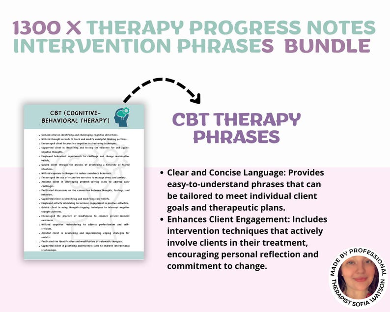 Therapy Progress Notes Intervention Phrases -+1200 Interventions With ...