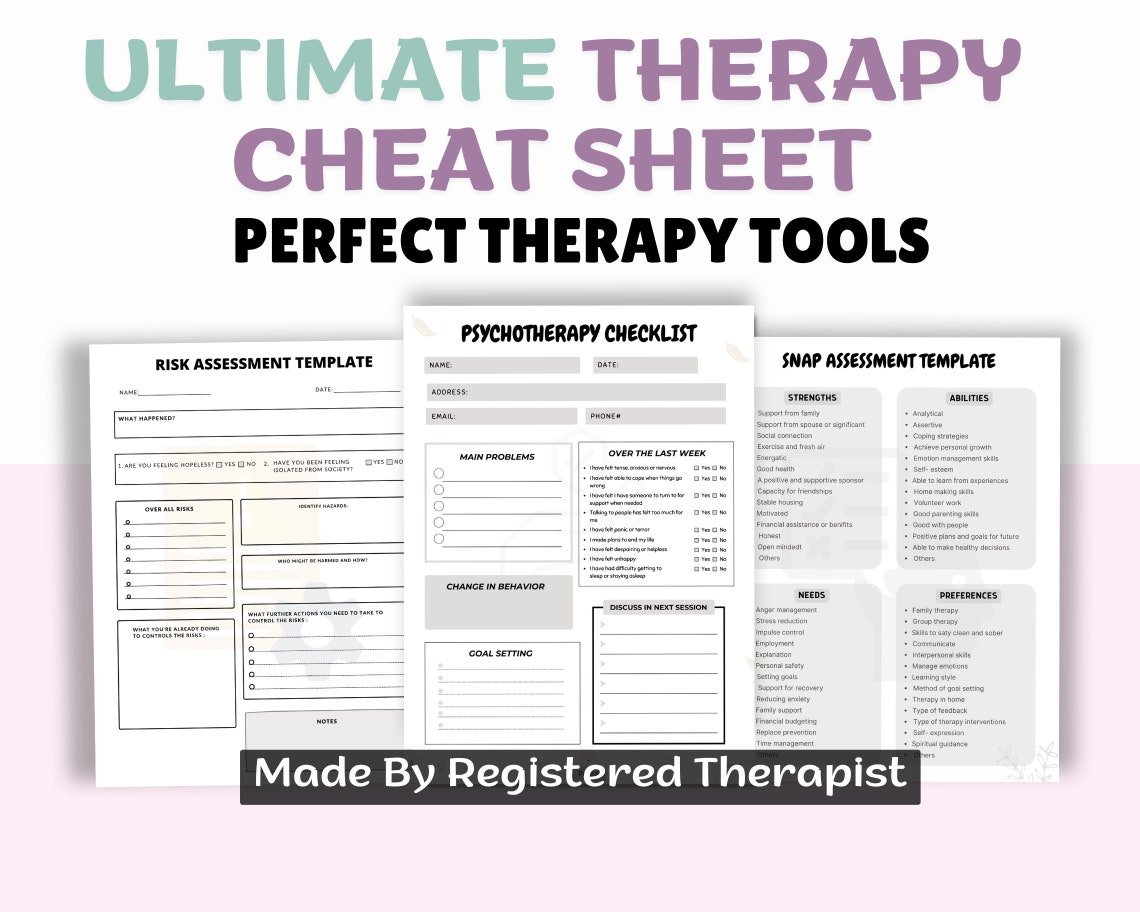 Psychotherapy Cheat Sheets, Therapist Cheat Sheets, Clinical Terms ...