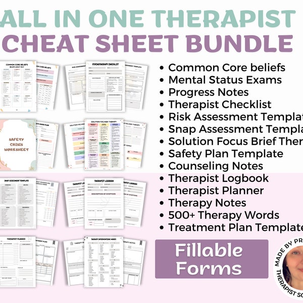 Therapist Cheat Sheet - Etsy
