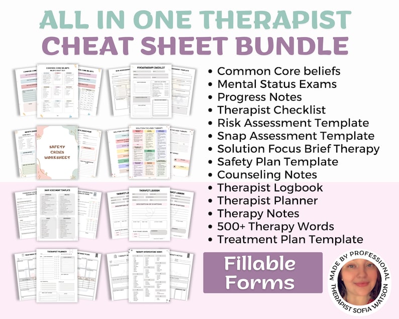 Therapist Cheat Sheet Bundle: Mental Health Assessment, Clinical ...