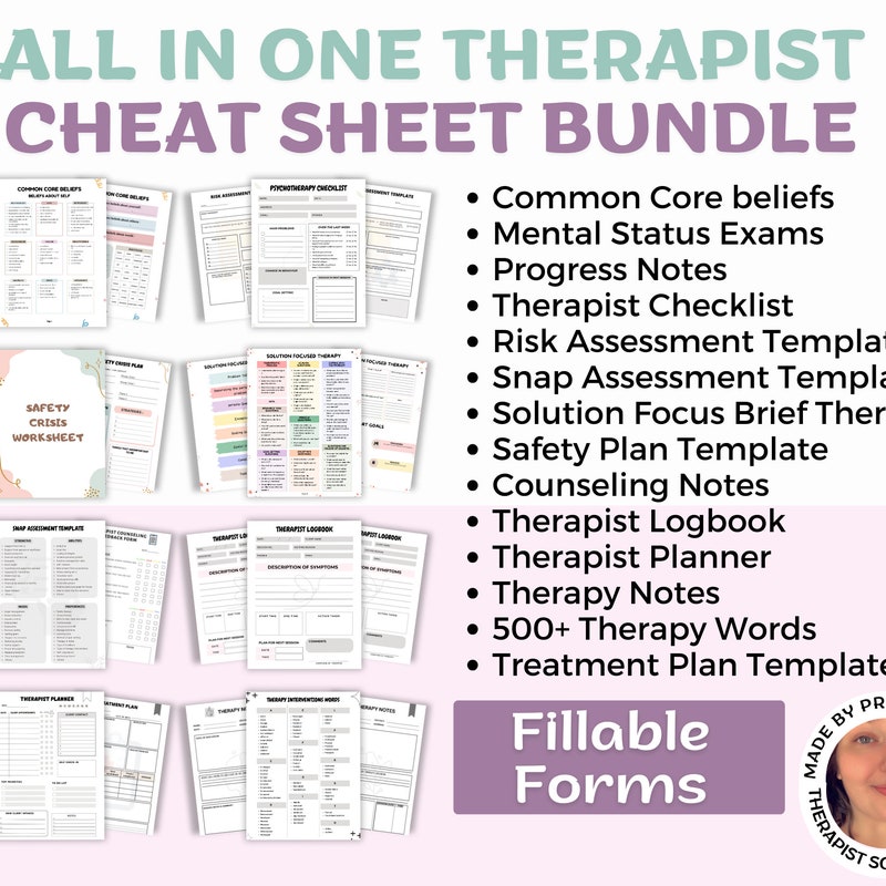 Therapy Cheat Sheet - Etsy
