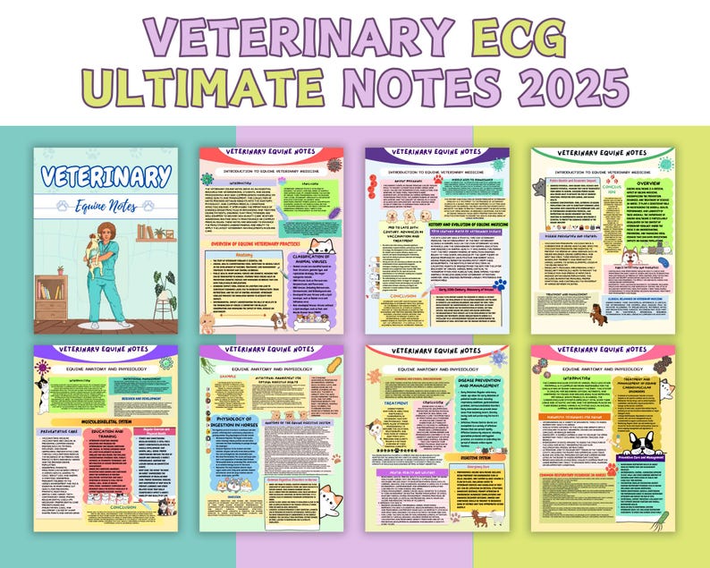 Equine Veterinary Notes Bundle: Vet Tech Student Guide (digital ...