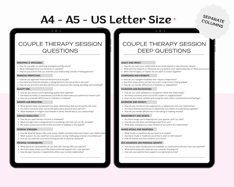 Couple Therapy Question, Couple Therapy Intervention, Therapy Questions ...